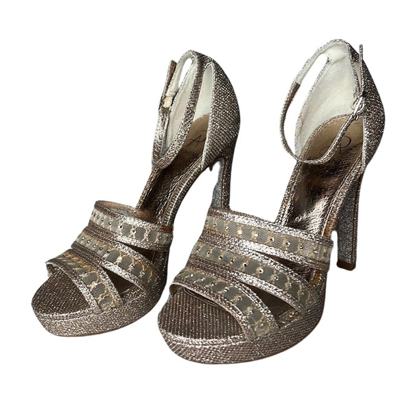 Adrianna Papell | Shoes | Adrianna Papell Metallic Gold Platform Peep ...